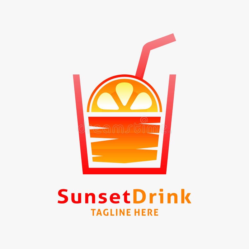 Sunset drink logo design stock vector. Illustration of brand - 238081430
