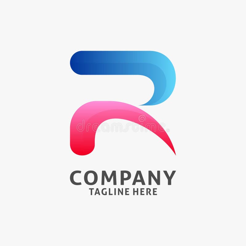 Letter R Gradient Logo Design Stock Vector - Illustration of internet ...