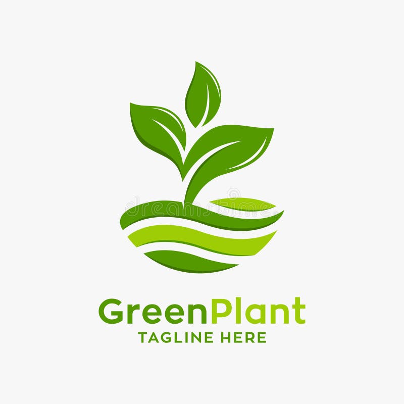 Green plant logo design stock vector. Illustration of creative - 238082970