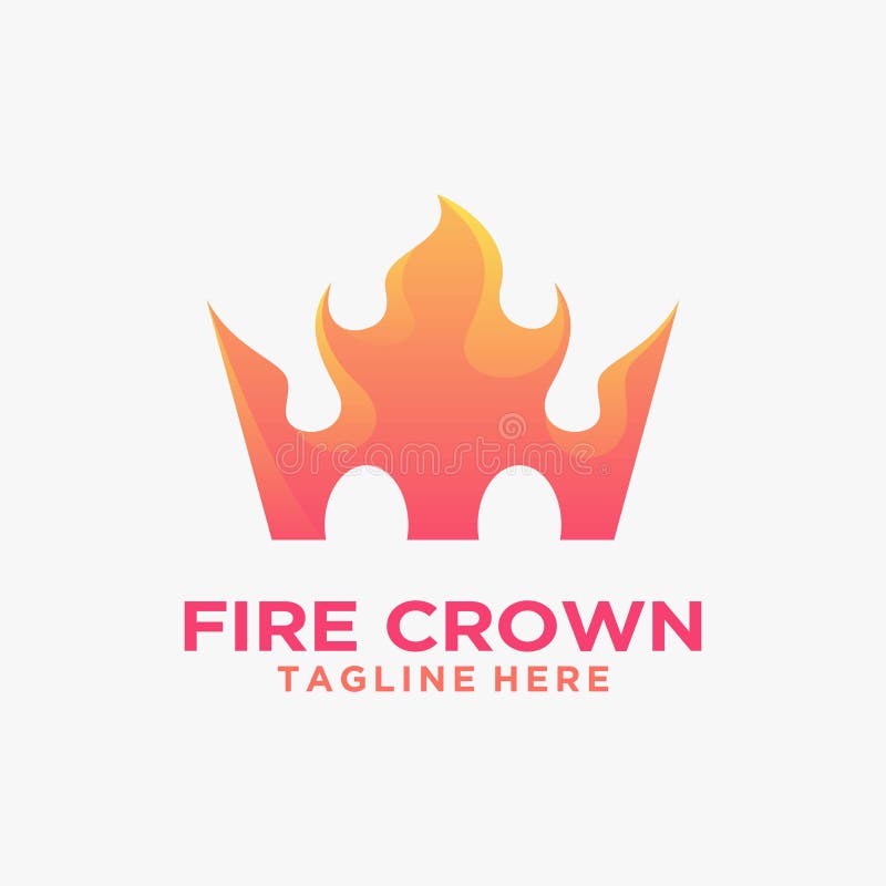 Fire crown logo design stock vector. Illustration of king - 238083426