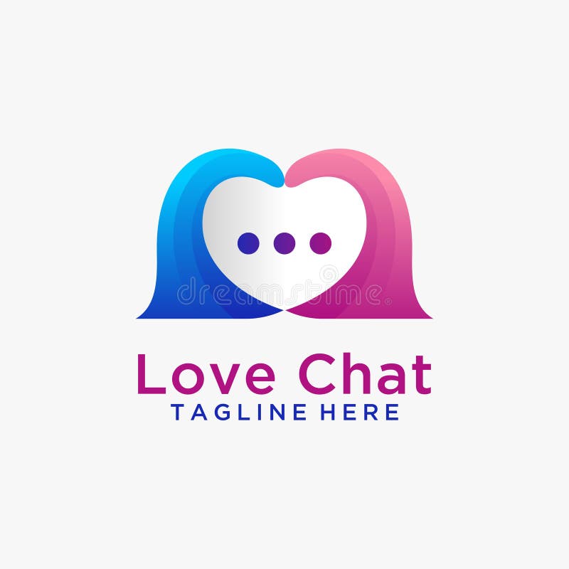 Love chat logo design stock vector. Illustration of media - 238083459