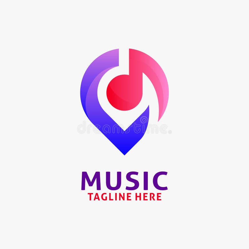 Music Pin Point Logo Design Stock Vector - Illustration of inspiration ...