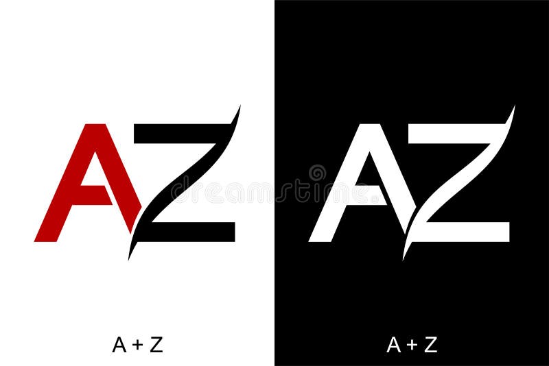 Letter a and Z Initials Concept Stock Vector - Illustration of font ...