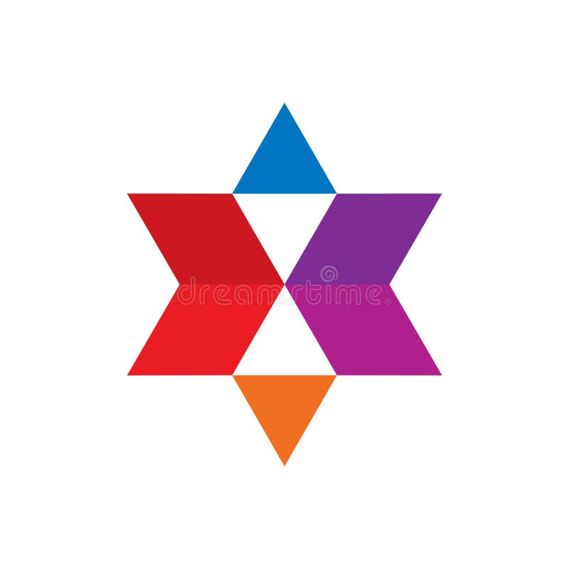 Colorful Hexagon Star Concept, Hexagon Flat Color. Stock Vector ...