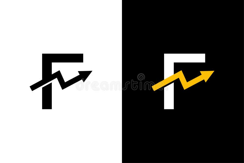 Letter F with Chart Arrow Up Concept. Very Suitable in Various Business ...