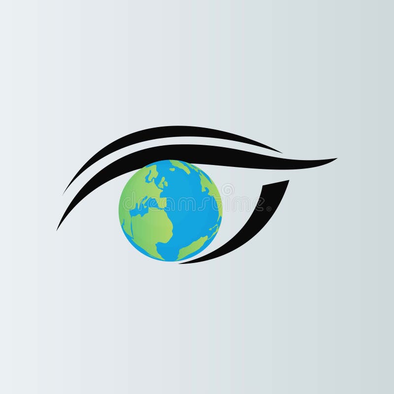 Eye with Earth Globe, Vector Stock Vector - Illustration of global ...