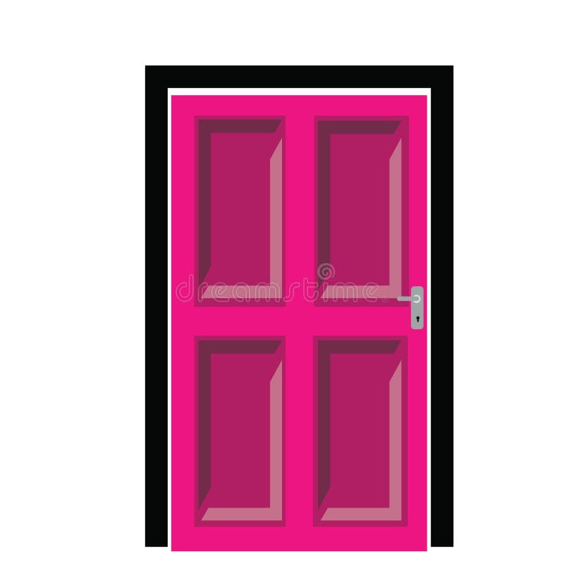 Vector Icon Pink Cartoon Door Wooden Door Room Stock Vector ...