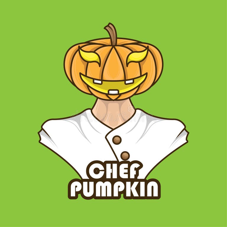 Calm Mascot Icon Chef Pumpkin for Hellowen Stock Vector - Illustration ...