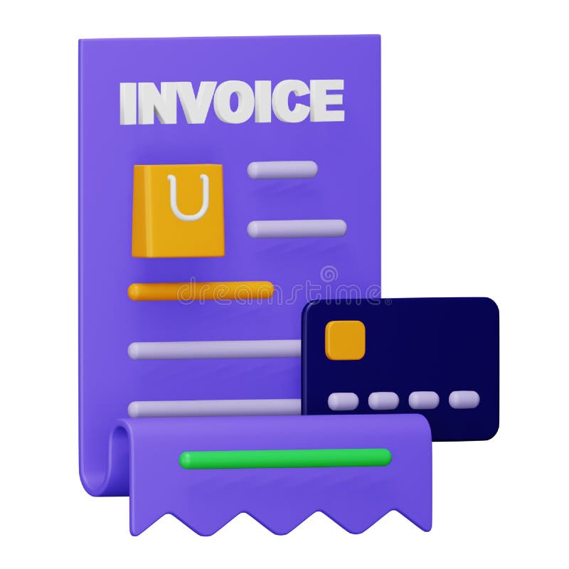 Invoice Shopping 3d Rendering Isometric Icon. Stock Vector ...