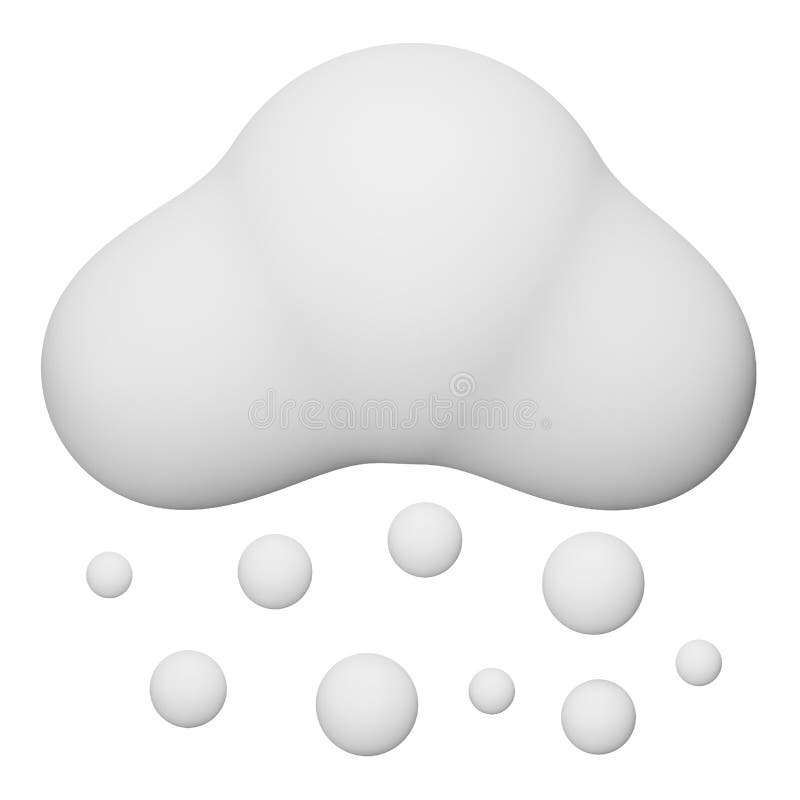 Hail Cloud 3d Rendering Isometric Icon. Stock Illustration ...