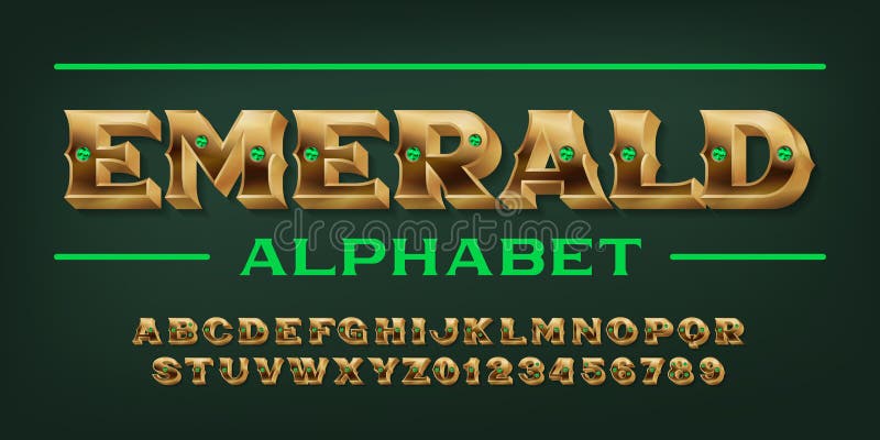 Green Emerald Typeface Numbers Stock Illustrations – 12 Green Emerald ...