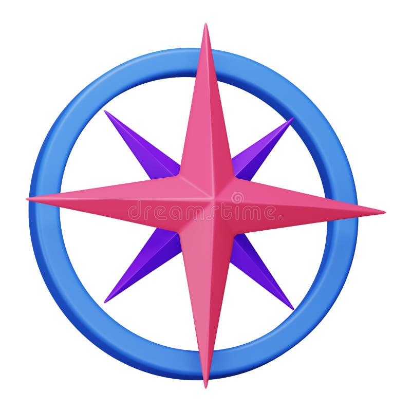 Compass 3d Rendering Isometric Icon. Stock Vector - Illustration of ...