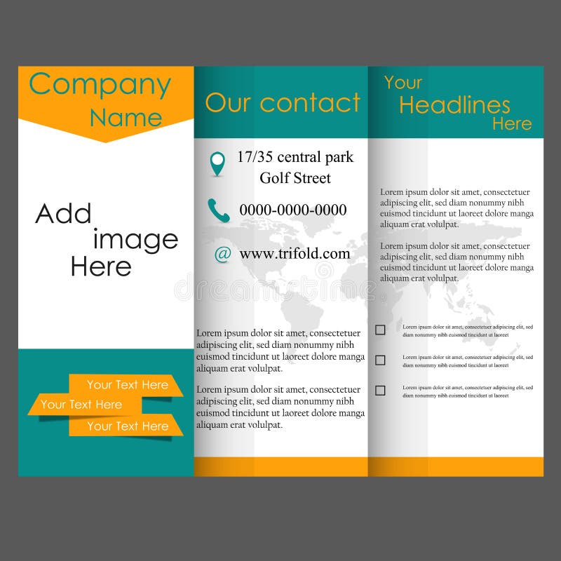 Professional Business Three Fold Flyer Template. Stock Vector ...