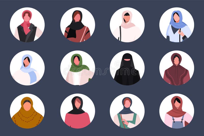 Muslim Woman Profiles Stock Illustrations – 15 Muslim Woman Profiles ...