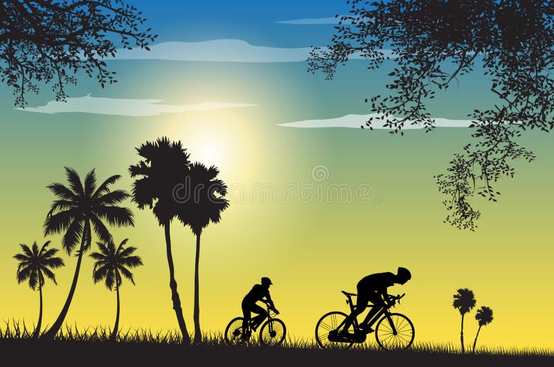 Scenic Bike Ride, Exercise Bike Ride Stock Vector - Illustration of ...