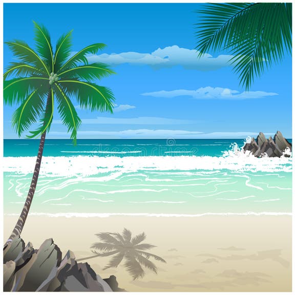 Sea view stock vector. Illustration of tourism, cloud - 268401044