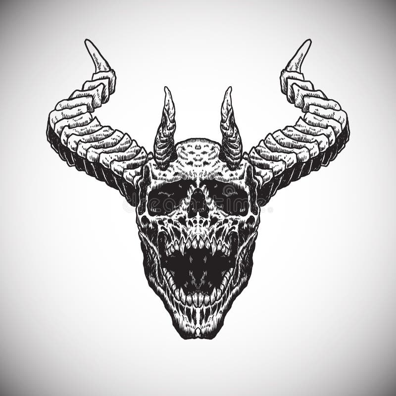 Devil Dark Skull Hell King Kill Dead Realtistic Detailed Black Vector ...