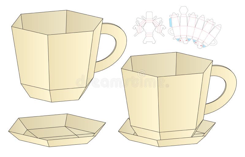 Cup Design Die Cut Template Stock Illustrations – 128 Cup Design Die ...