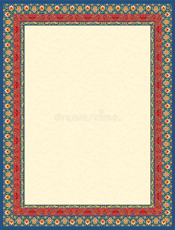 Vintage Ornate Border in Eastern Style. Template Frame Design for ...