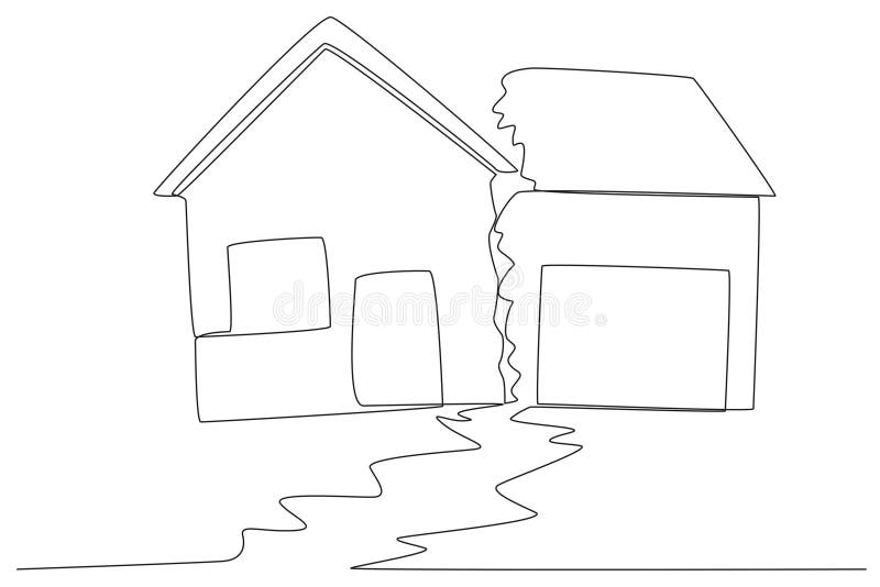 A House and Roads Were Damaged by the Earthquakes Stock Vector ...
