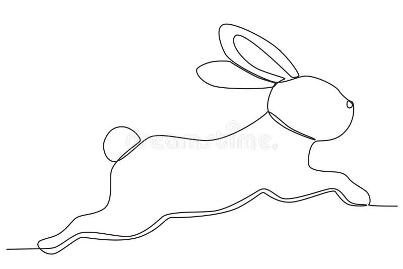 Line Drawing Running Rabbit Stock Illustrations – 470 Line Drawing ...