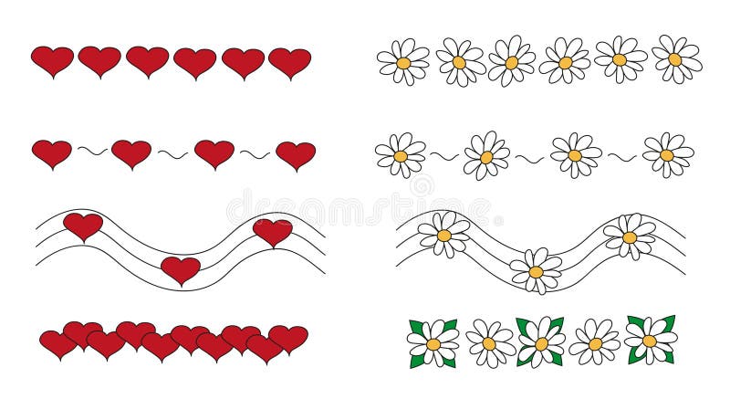 Simple Hearts Dividers Frames Stock Illustrations – 18 Simple Hearts ...