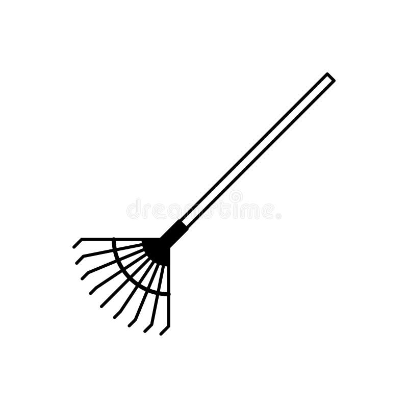 Agriculture Digging Hand Rake for Leaves Icon Isolated on White ...
