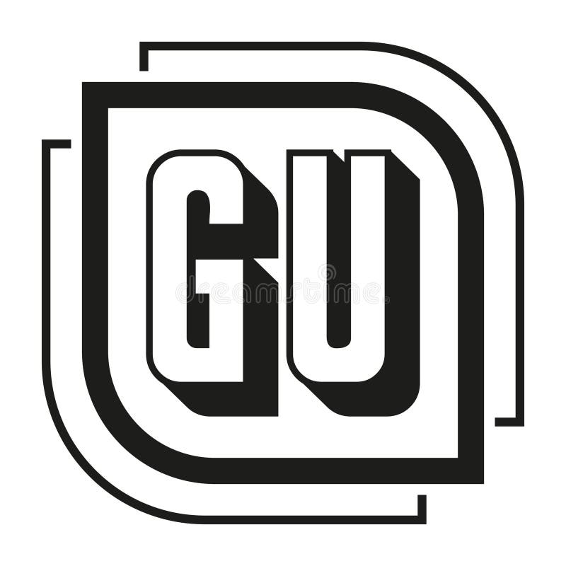 GU Letter Monogram Logo Design Stock Vector - Illustration of emblem ...