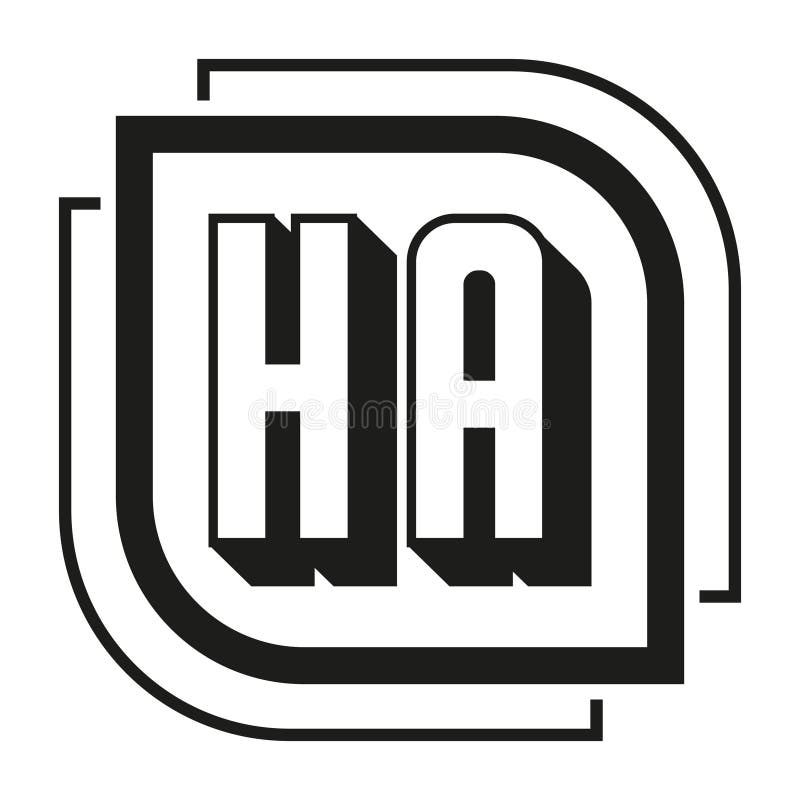 HA Letter Monogram Logo Design Stock Vector - Illustration of ...
