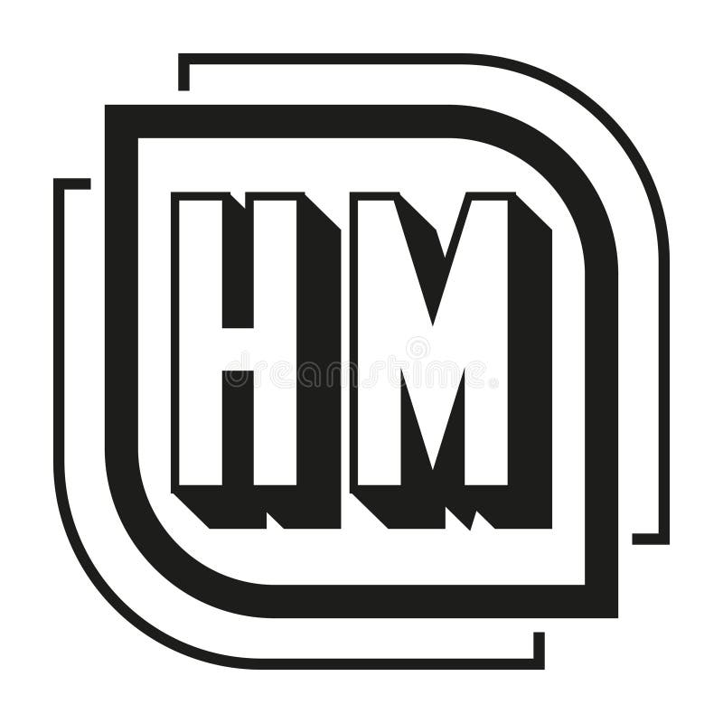HM Letter Monogram Logo Design Stock Vector - Illustration of sign ...