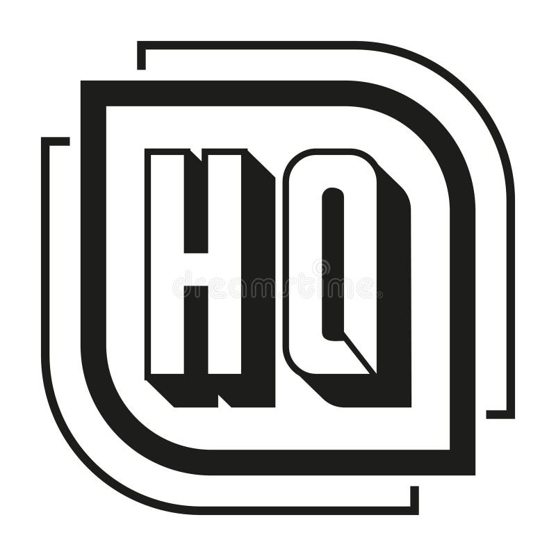 HQ Letter Monogram Logo Design Stock Vector - Illustration of simple ...