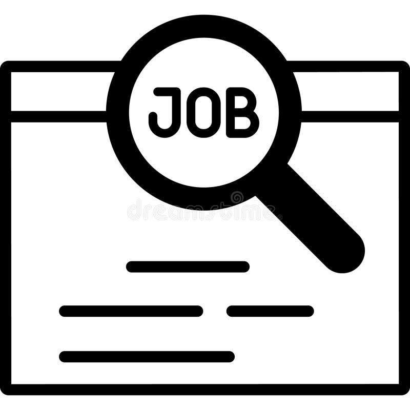 Job Search Vector Icon in the Glyph Style Stock Vector - Illustration ...