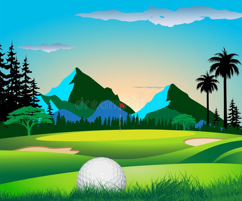 Natural golf course stock vector. Illustration of garden - 268990904