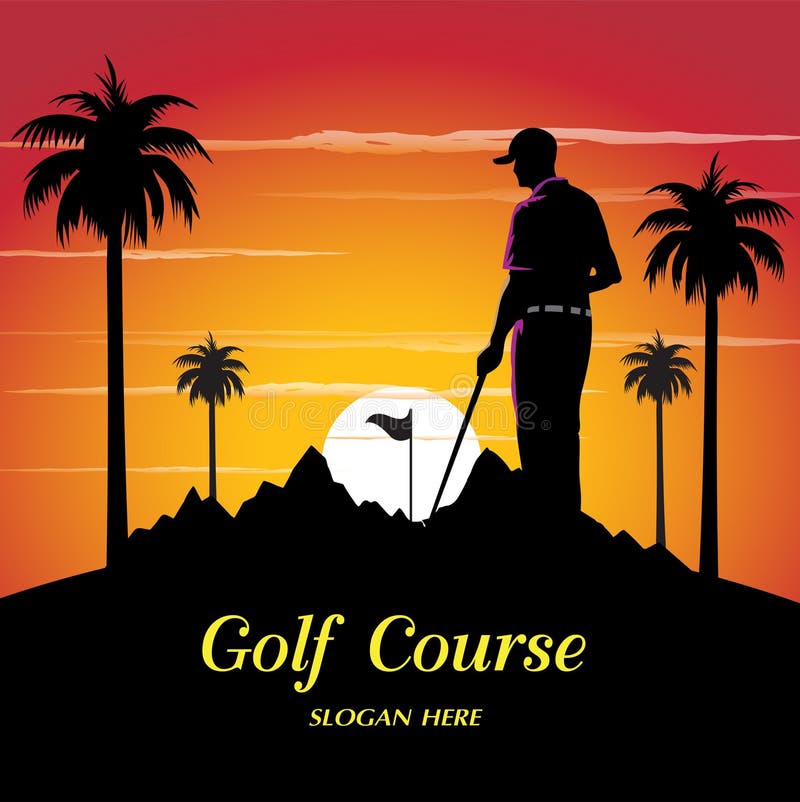 Golf course scenery stock vector. Illustration of ball - 332328801