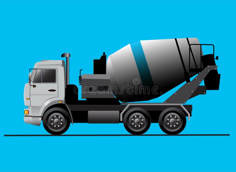 Concrete mixer truck, stock vector. Illustration of business - 334943308