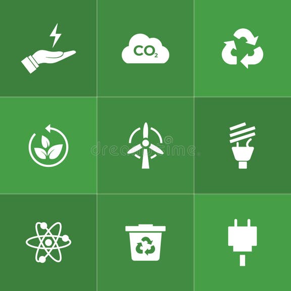 Sustainability and Environmental Icon Set Stock Vector - Illustration ...