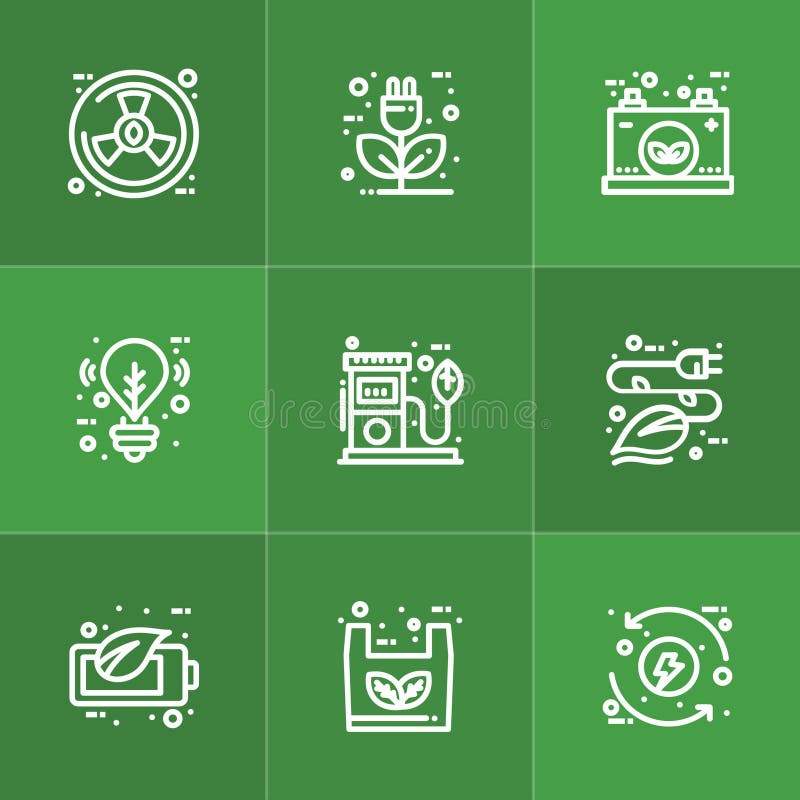 Sustainability and Environmental Icon Set Stock Vector - Illustration ...