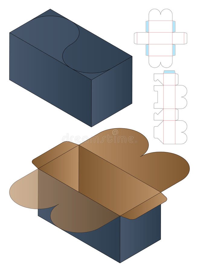 Box Packaging Die Cut Template Design. 3d Mock-up Stock Vector ...