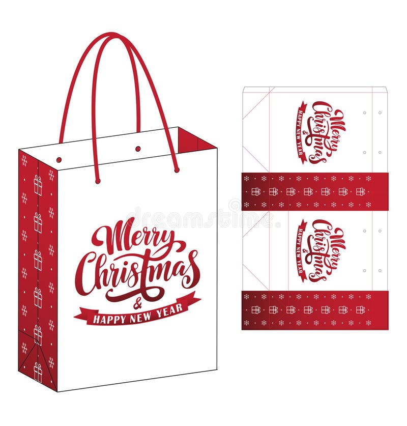 Christmas Box Packaging Die Cut Template Design. Stock Vector ...