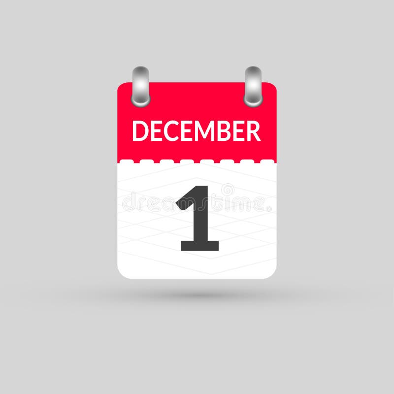 December 1 Calendar Date, Month Icon Stock Vector - Illustration of ...
