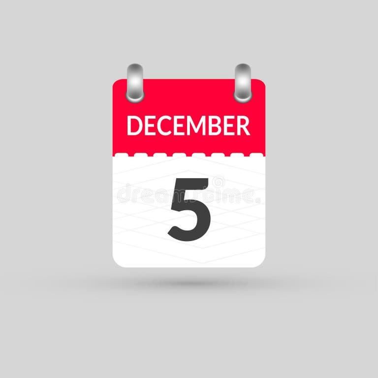 December 5 Calendar Date, Month Icon Stock Vector - Illustration of ...