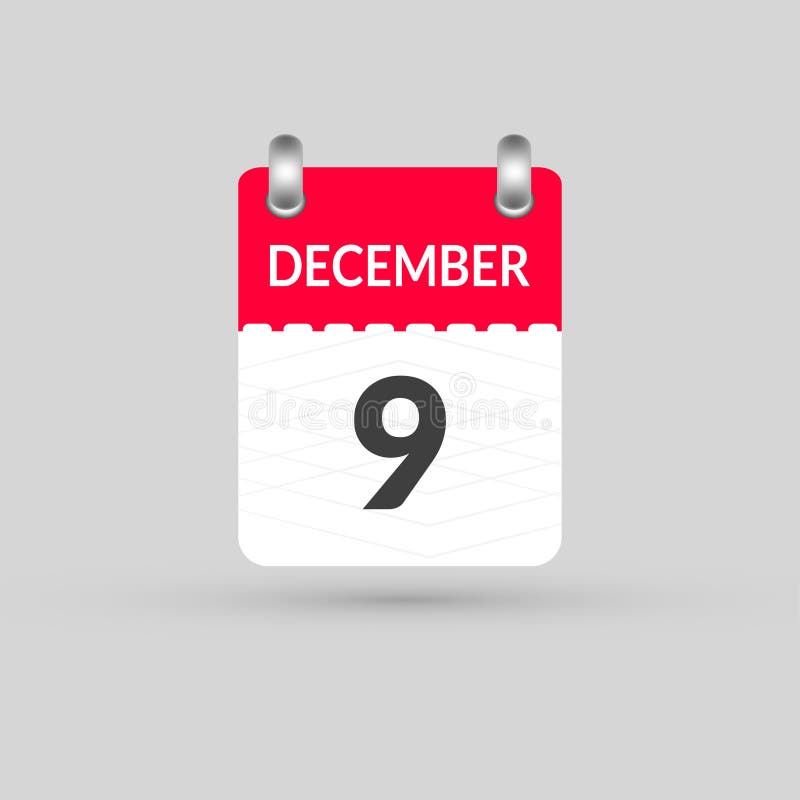 December 9 Calendar Date, Month Icon Stock Vector - Illustration of ...
