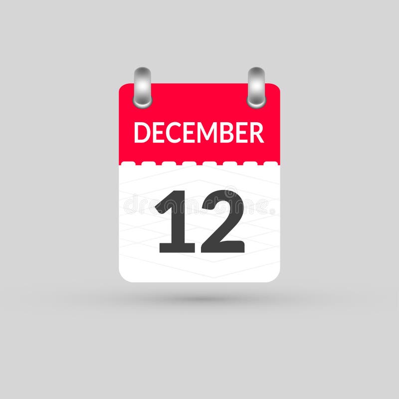 December 12 Calendar Date, Month Icon Month Time Event Number Reminder ...