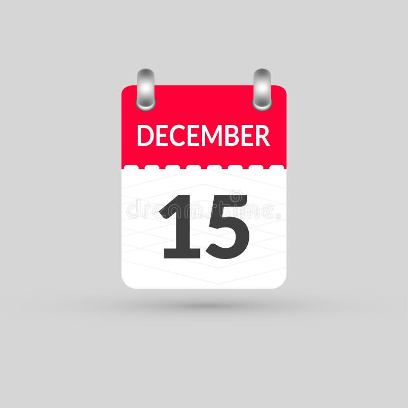 December 15 Calendar Date Month Icon Month Time Event Number Reminder ...