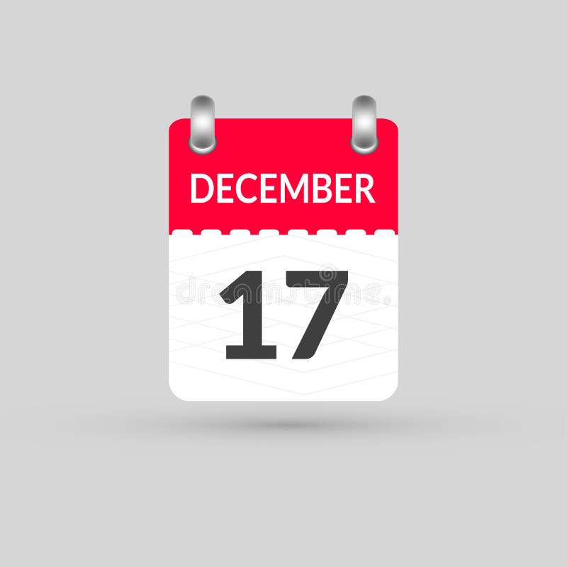 December 17 Calendar Date, Month Icon Month Time Event Number Reminder ...
