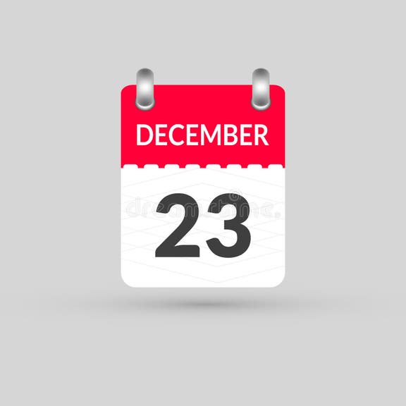 December 23 Calendar Date Month Icon Month Time Event Number Reminder ...