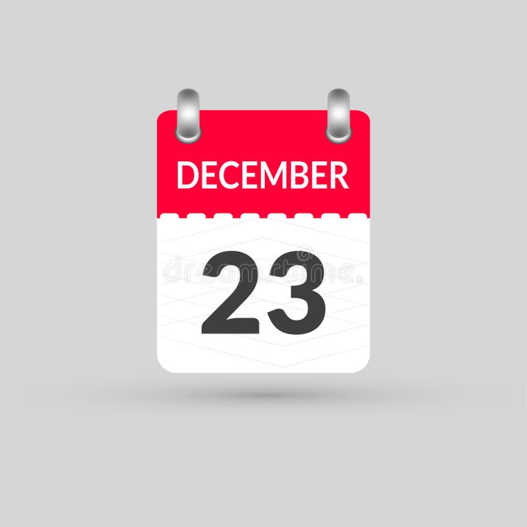 December 23 Calendar Date Month Icon Month Time Event Number Reminder ...