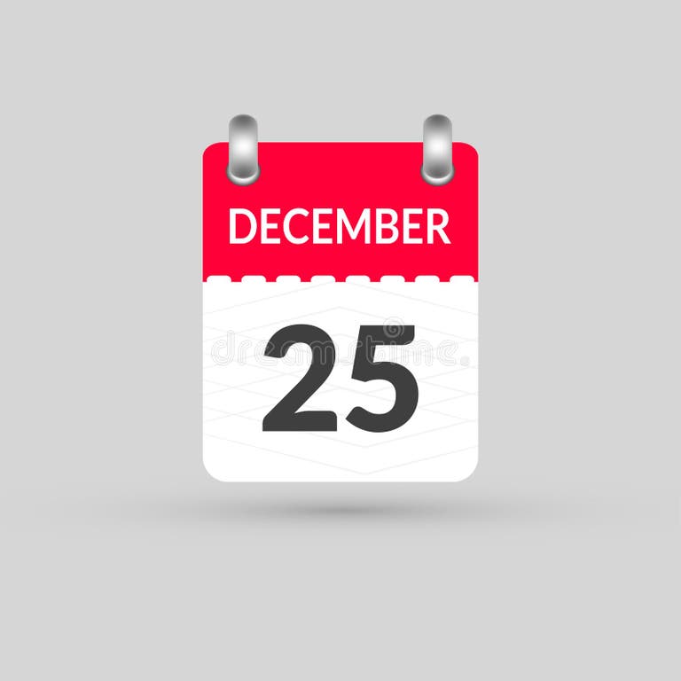 December 25 Calendar Date Month Icon Month Time Event Number Reminder ...