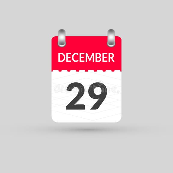 December 29 Calendar Date Month Icon Month Time Event Number Reminder ...
