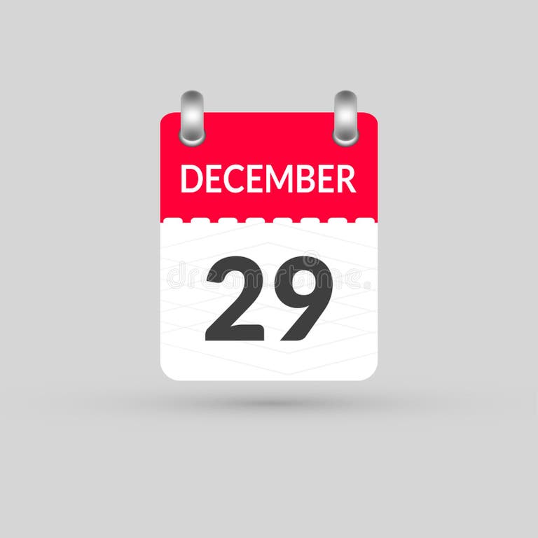 December 29 Calendar Date Month Icon Month Time Event Number Reminder ...